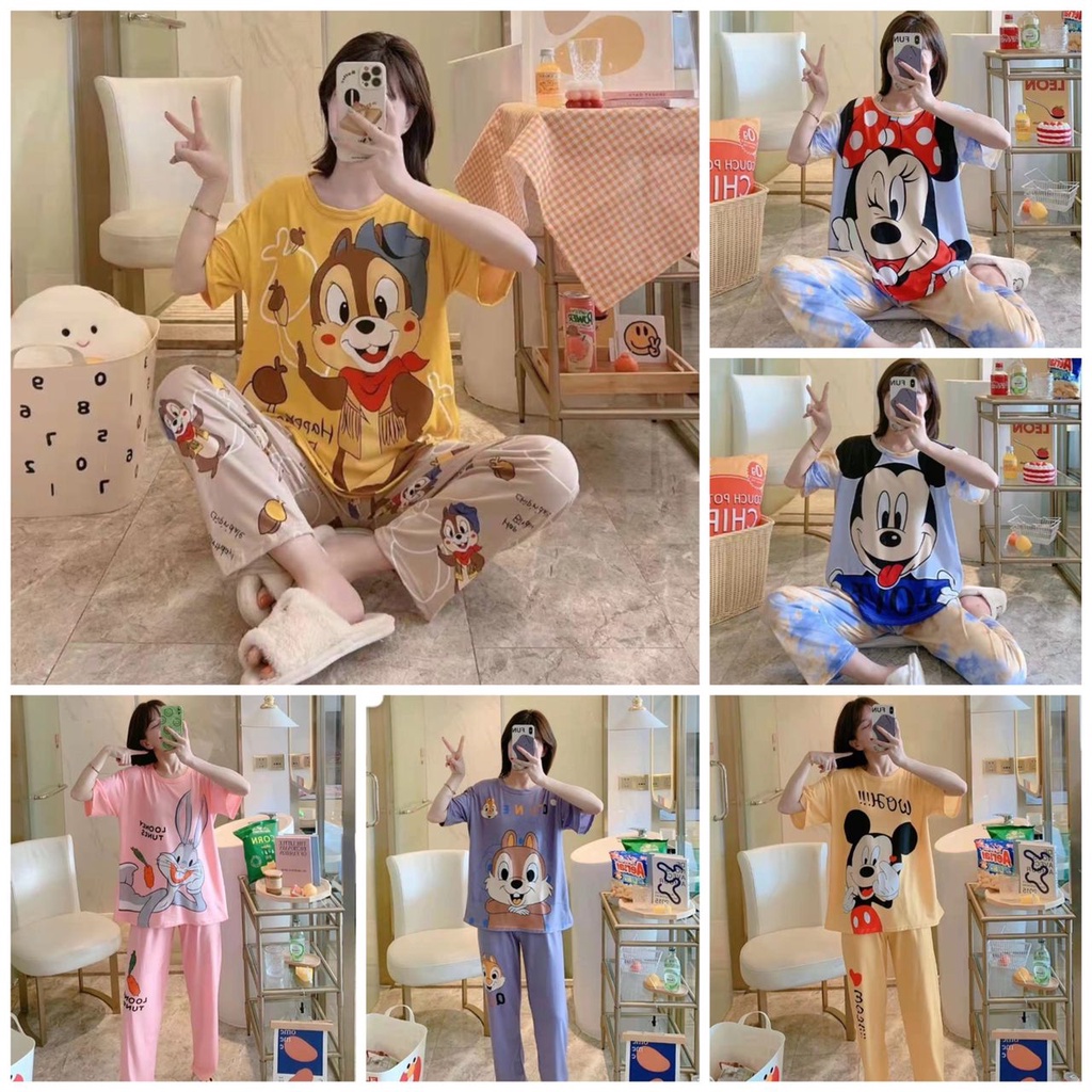 Korea Fesyen Pajamas Set Baju Tidur Women Premium Korean Pyjamas Suit ...