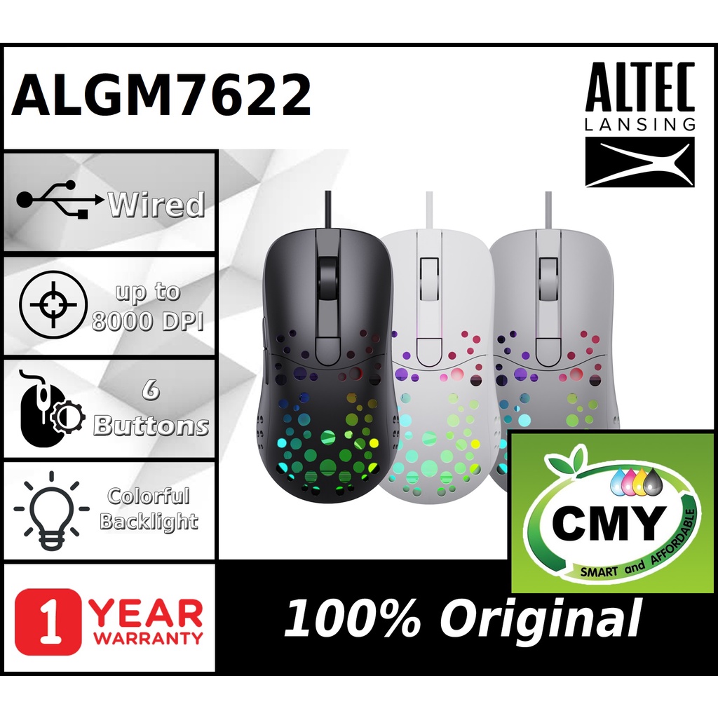 Altec Lansing Wired ALGM7622 Gaming Mouse - 6 Button / Adjustable ...