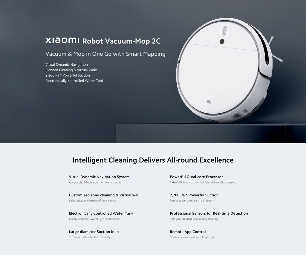 Xiaomi Mi Robot Vacuum Mop 2C [International Version] PCByte | Shopee ...