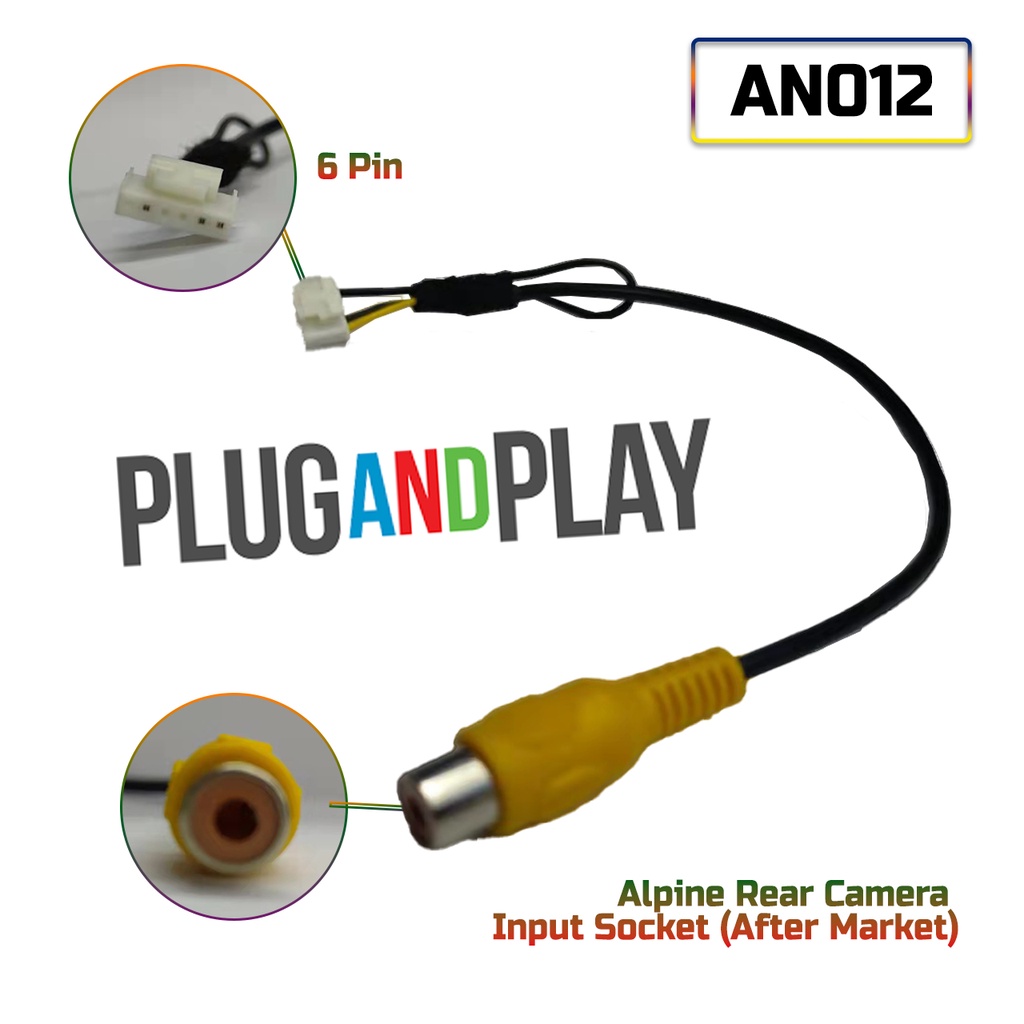 Alpine Rear Camera Input Cable Socket 6 Pin (For Aftermarket Use ...