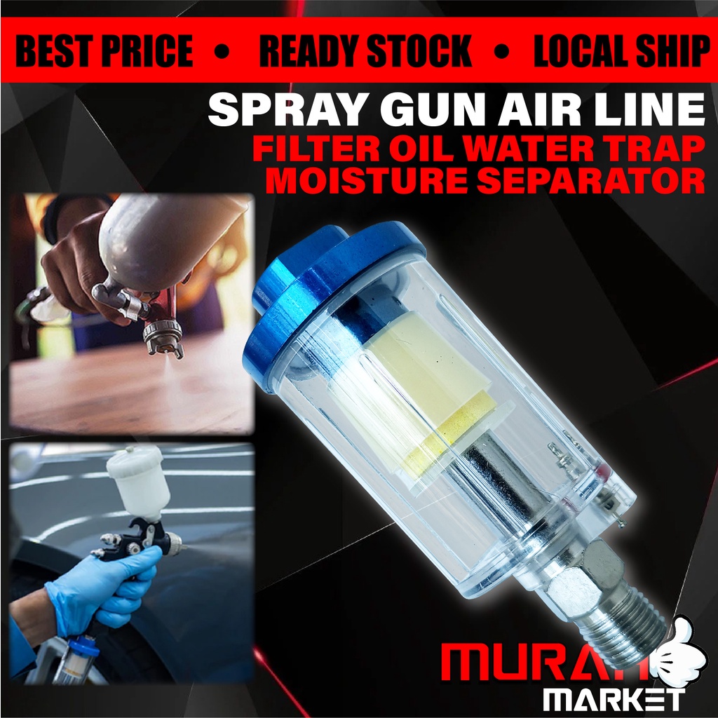 Gravity Feed Spray Gun 1/4" Air Regulator Filters Oil Water Trap ...