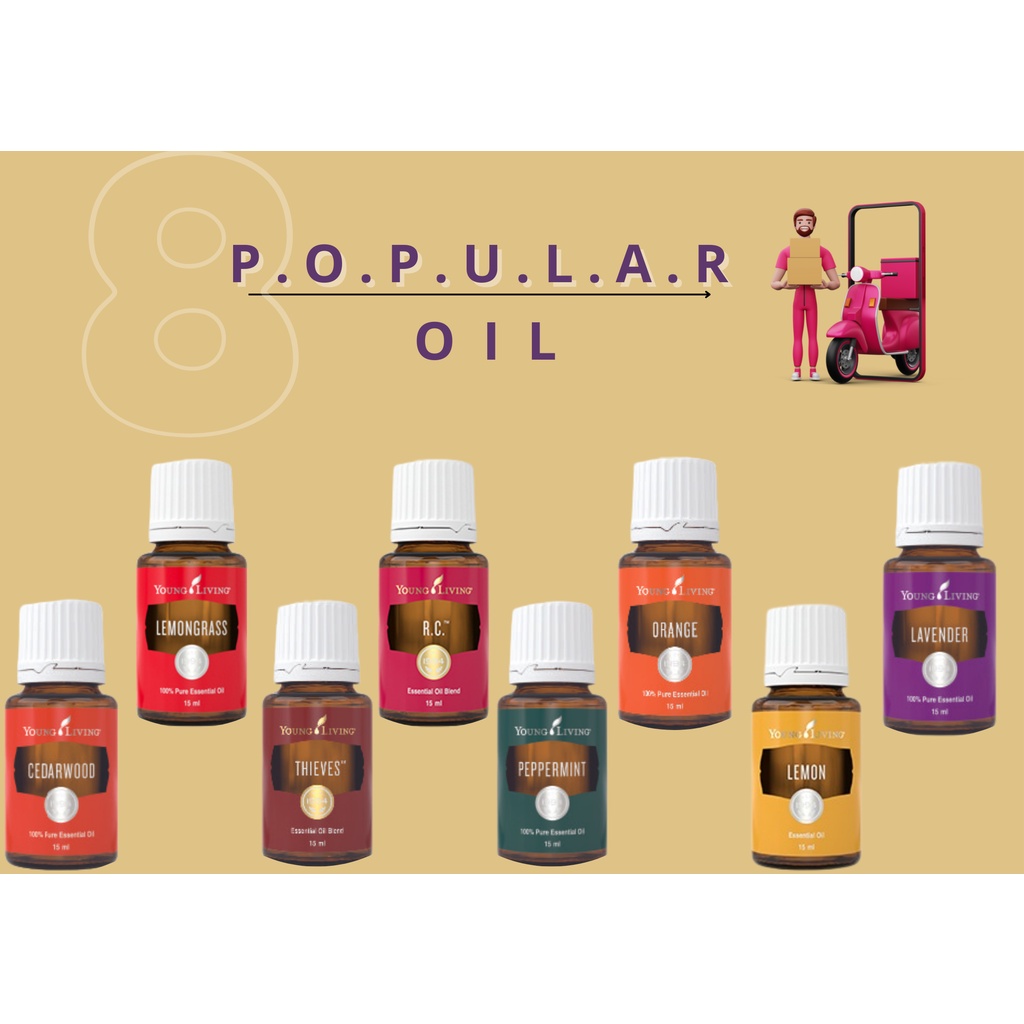 Young Living YL POPULAR ESSENTIAL OILS LAVENDER LEMON THIEVES CEDARWOOD ...