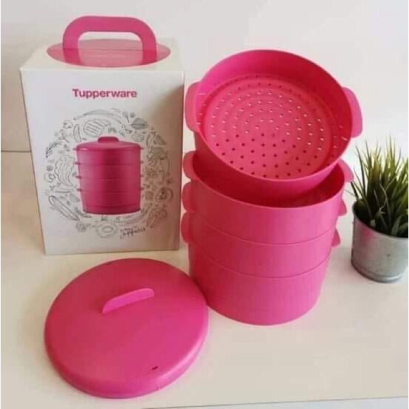 🔥🔥READY STOCK🔥🔥 steam it 4 layer tupperware pink (pengukus 4 tingkat ...