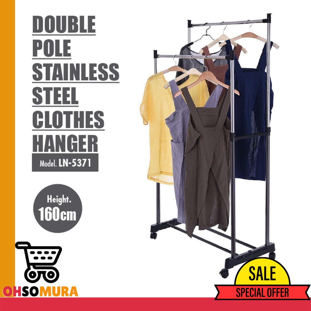 All New Double Pole Clothes Rack | Double Pole Vertical Clothes Rack ...