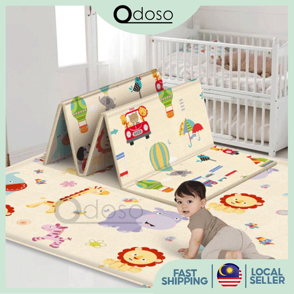 Playmat 02 Anti Slip Baby Foldable Double Sided Cartoon Mat (180 x 100x ...
