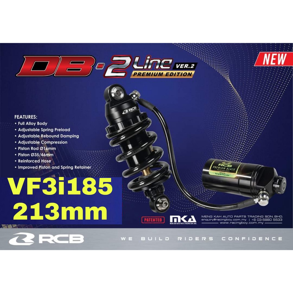 SYM VF3i 185 Monoshock RCB DB-2 Black Gold Series 213mm Mono Absorber ...