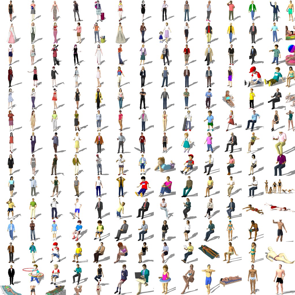 SketchUp | 3D Model 2025 People/Human/Characters 2D/3D Set 964 for home ...