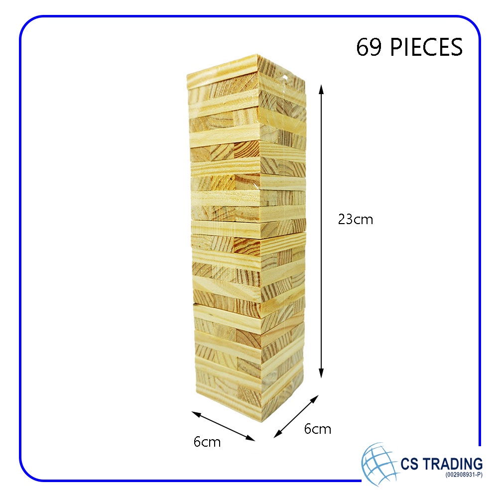 54 / 69 Pieces Wooden Stacking Block / Tower Toy / Block | Shopee Malaysia