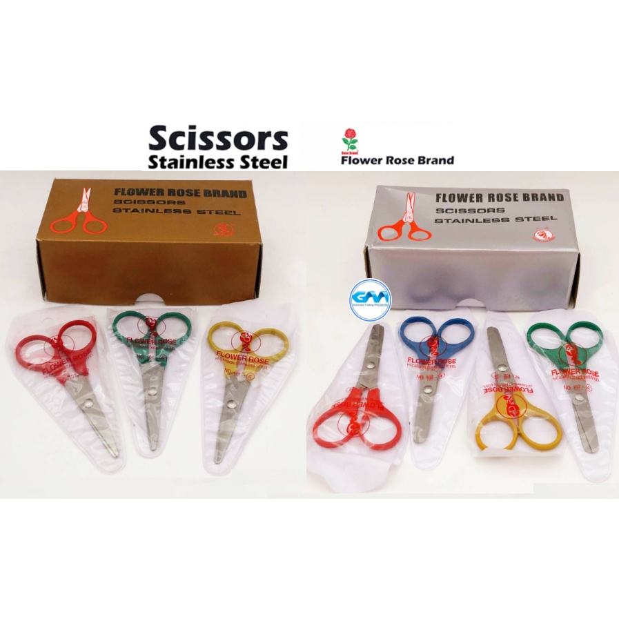 Flower Rose Brand Scissors No.101 / No.102 | Student Scissor | Gunting ...