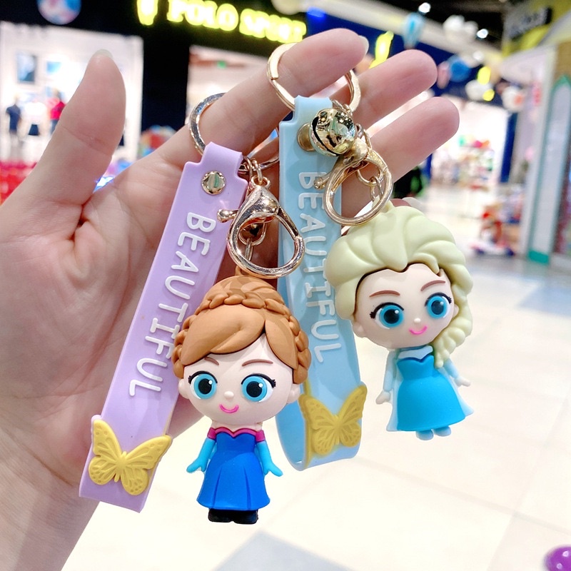 Elsa Anna Olef princess keychain with lanyard high quality key ring ...