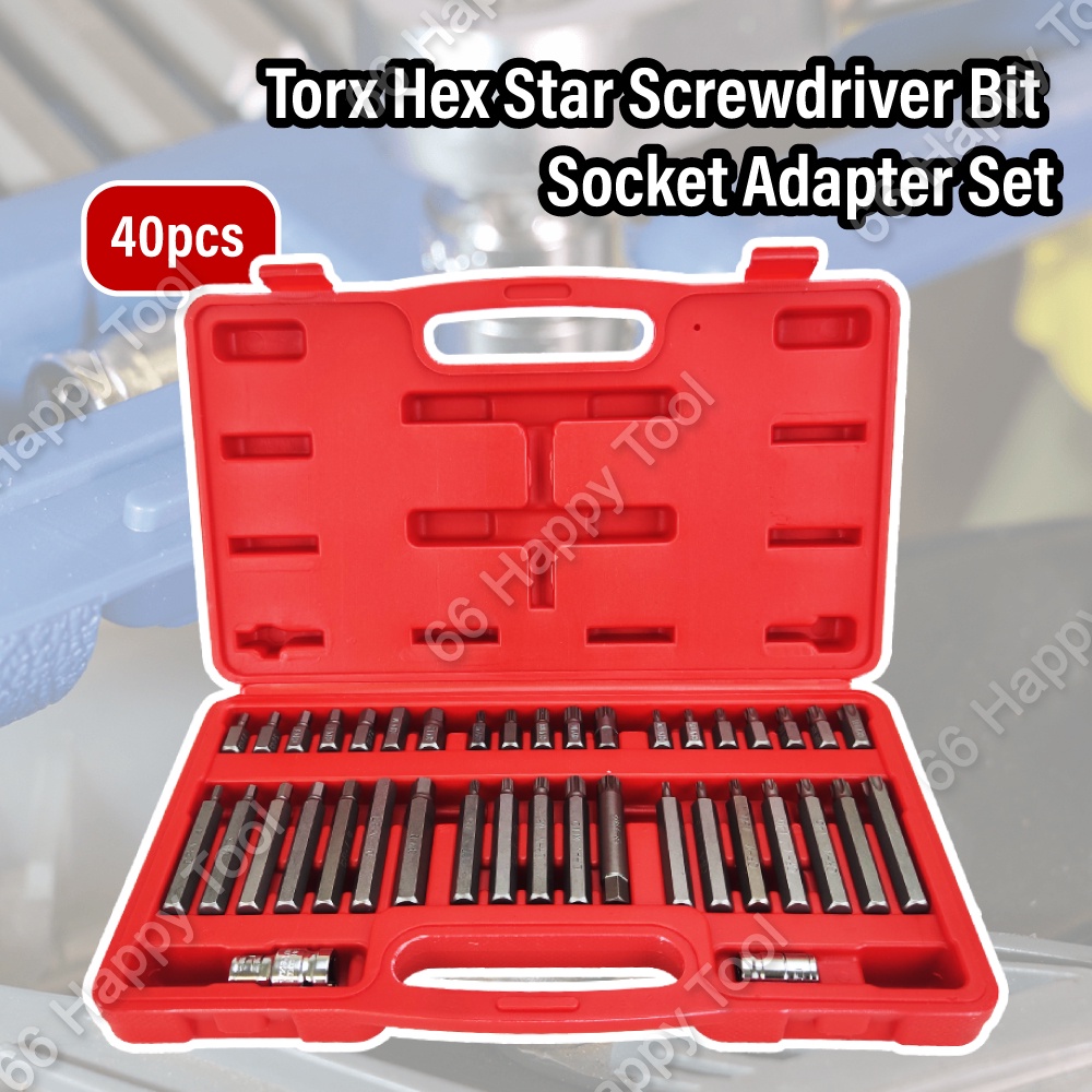 Auto 40pcs Hex Torx Star Spline Socket Screwdriver Bits Set Power Tools ...