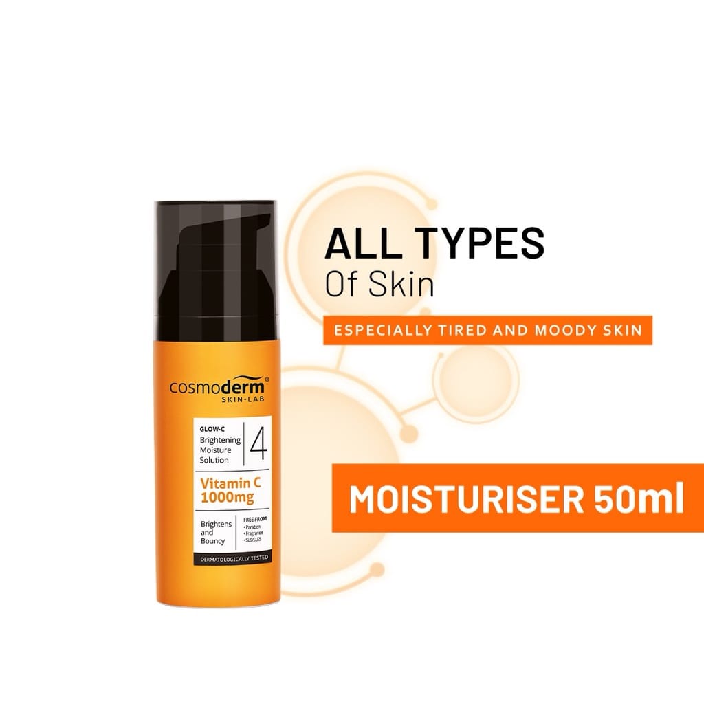 COSMODERM GLOW-C BRIGHTENING MOISTURE SOLUTION 50mL - HALAL [EXP: 1/ ...