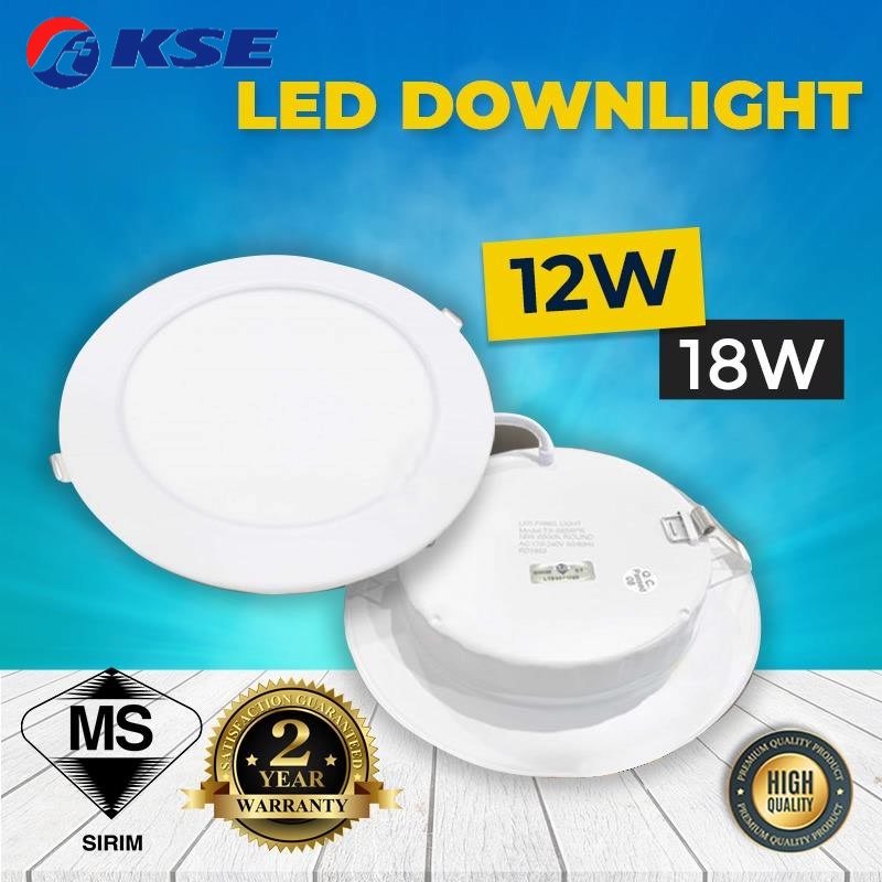 [Sirim] LED Downlight 7W 12W 18W 7W Lampu Siling Rumah Round Down Light ...