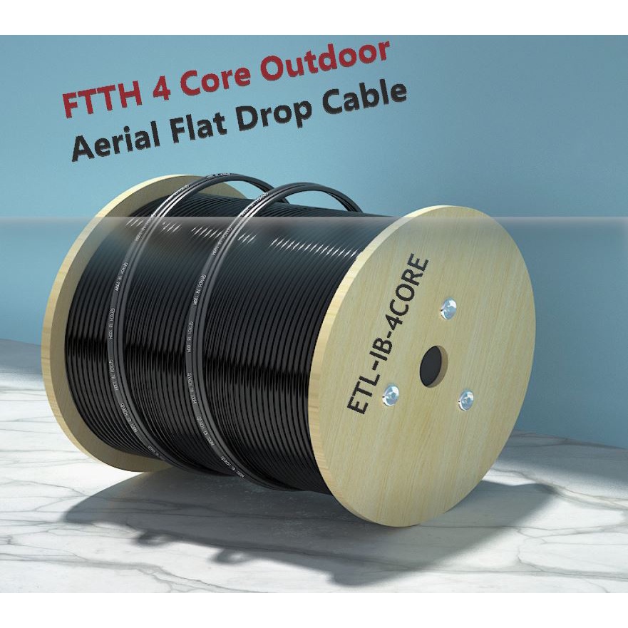 FTTH 4 Core Outdoor armoured Aerial Flat Drop Cable IB-4core 2km ...