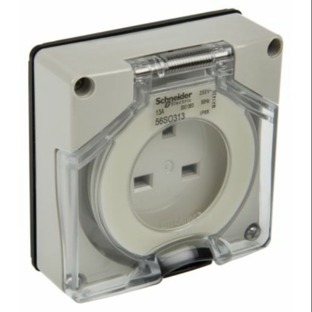 Schneider Waterproof Outdoor 13A 3 Pin Socket IP66 | Shopee Malaysia