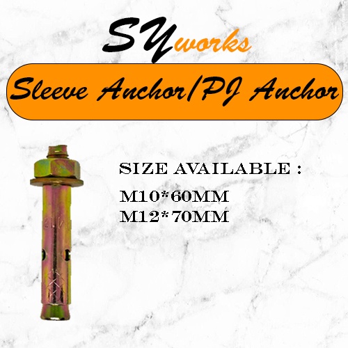 5/16'' 3/8'' Sleeve Anchor/PJ Anchor/Wall Plug | Shopee Malaysia