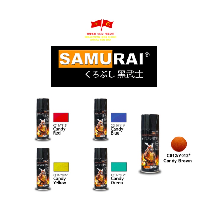 SAMURAI SPRAY PAINT CANDY TONE COLOURS 400ML(READY STOCK) | Shopee Malaysia
