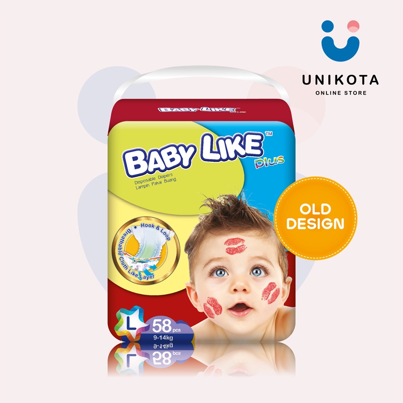 UNIKOTA - Baby Like Plus Tape Diapers | Lampin Bayi S70 /M64/ L56 ...