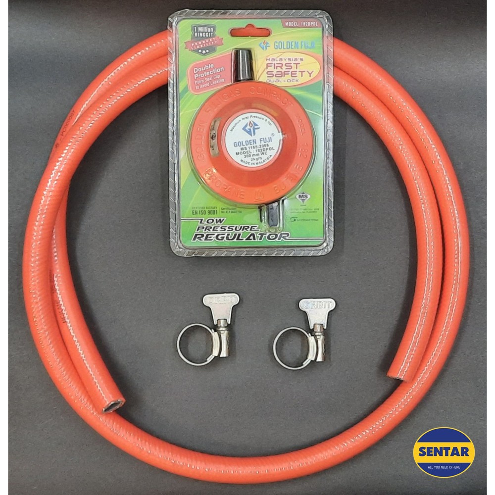 [100% Original] Golden Fuji Low Pressure Dual Lock Gas Regulator Set ...