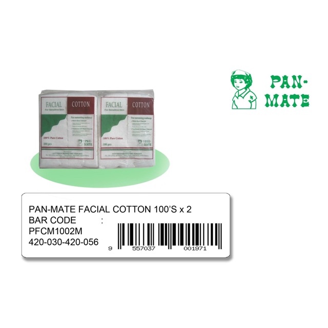 Pan-mate Facial Cotton 100’s x 2 | Shopee Malaysia