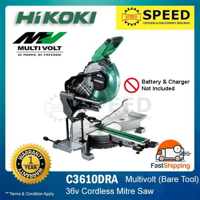 Hikoki 36v Cordless Mitre Saw solo C3610DRA | Shopee Malaysia