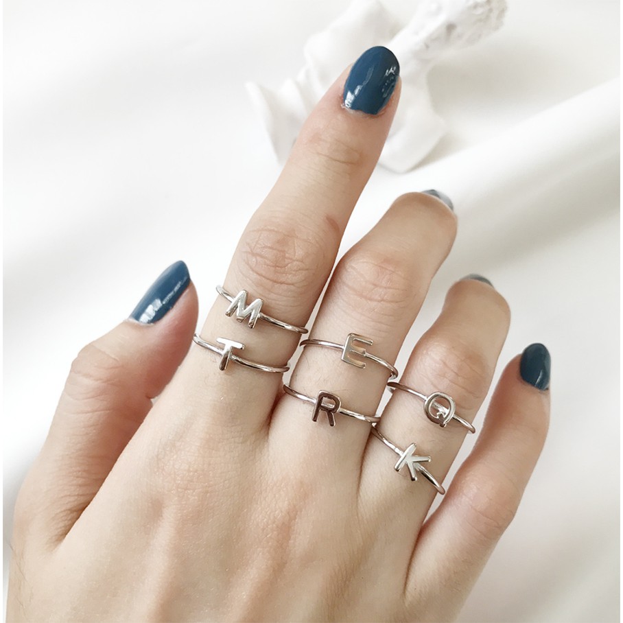 Ins Alphabet Ring (925 Sterling Silver) | Shopee Malaysia