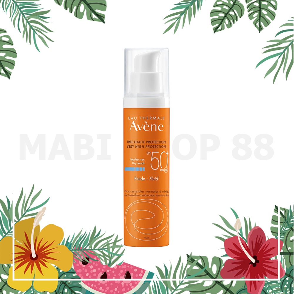 (AUTH- France) Avene Dry Touch Fluide Sunscreen SPF50+ 50ml | Shopee ...