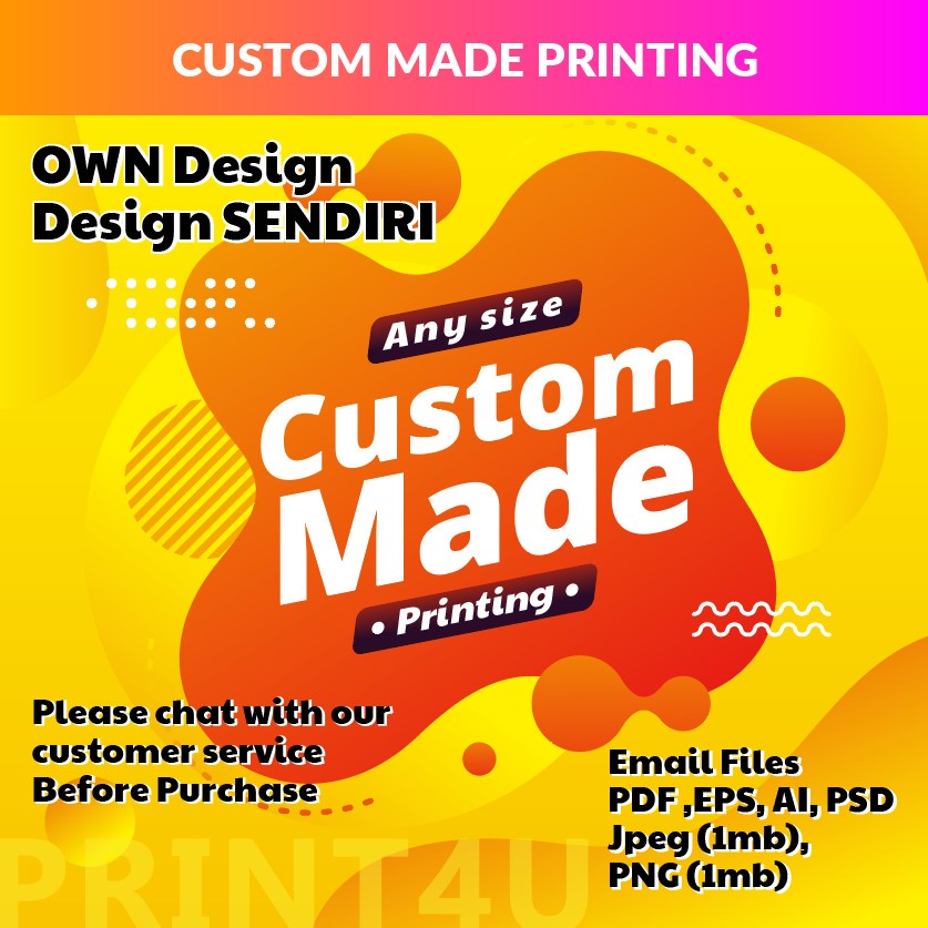 PRINT4U POSTER STICKER CUSTOM MADE PRINTING OWN DESIGN CUSTOM SIZE ...