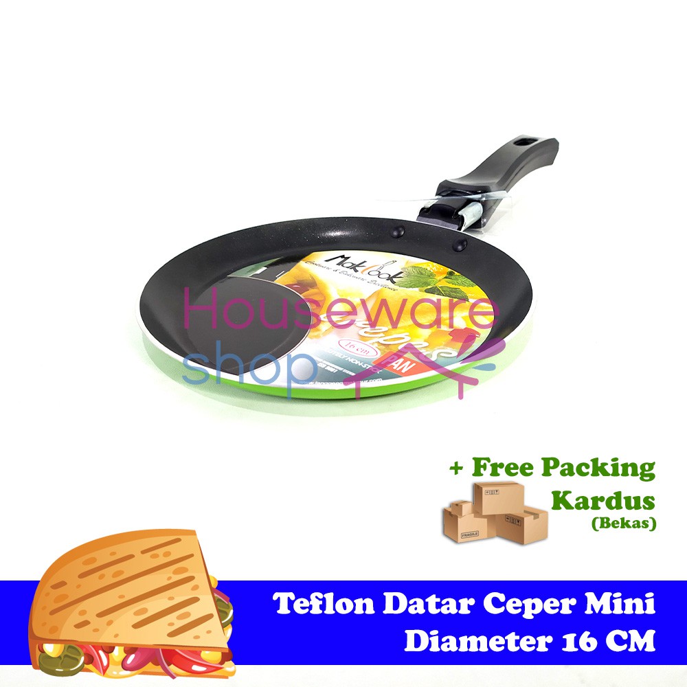 Crepes Pan/Teflon Pan Flat Handle/Crepes Maker - 16cm | Shopee Malaysia