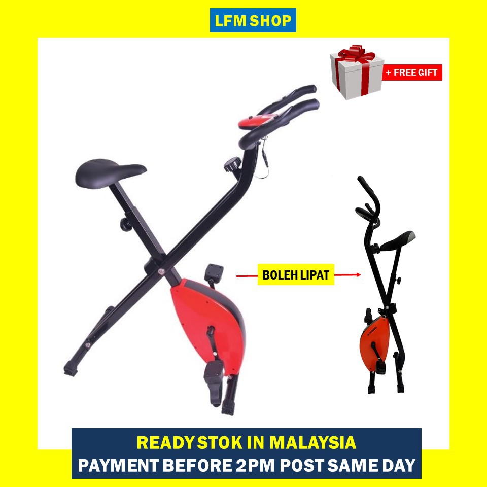 [SALE] RED X-Bike Magnetic Exercise Bike Foldable With Heart Pulse | Shopee Malaysia