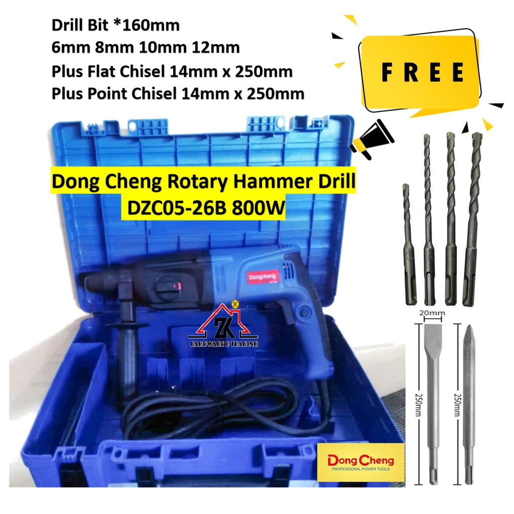 DongCheng Hammer Drill 3 In 1 Rotary Hammer DZC05-26B 800W Mesin Drill ...