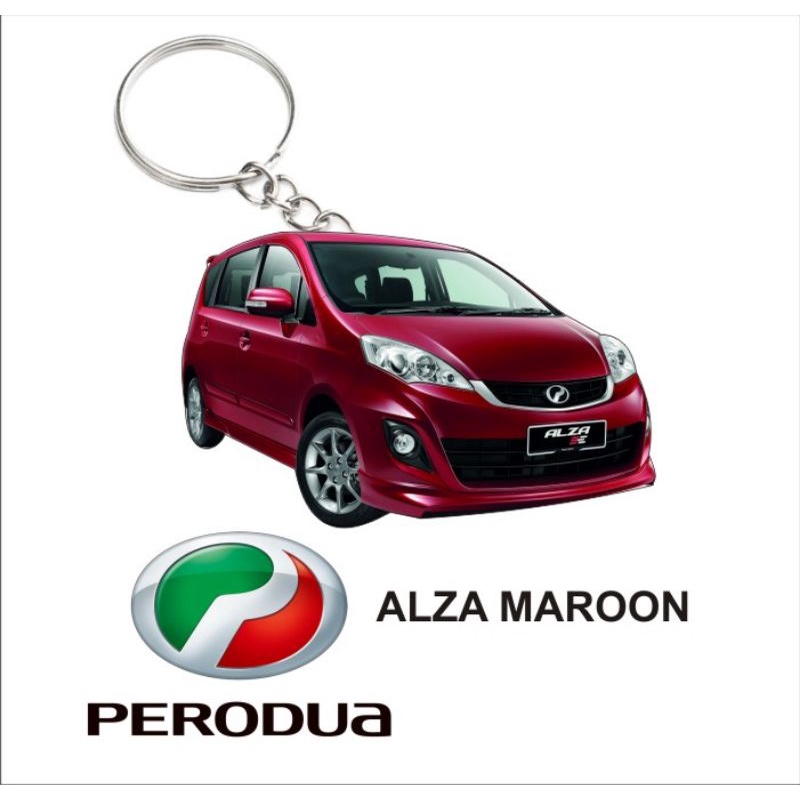 perodua alza maroon keychain 2D alza merah | Shopee Malaysia