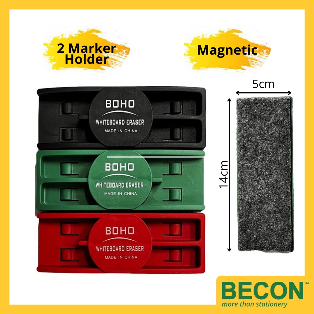 White Board Duster Magnetic 165 with Marker Holder(BOHO) | Shopee Malaysia