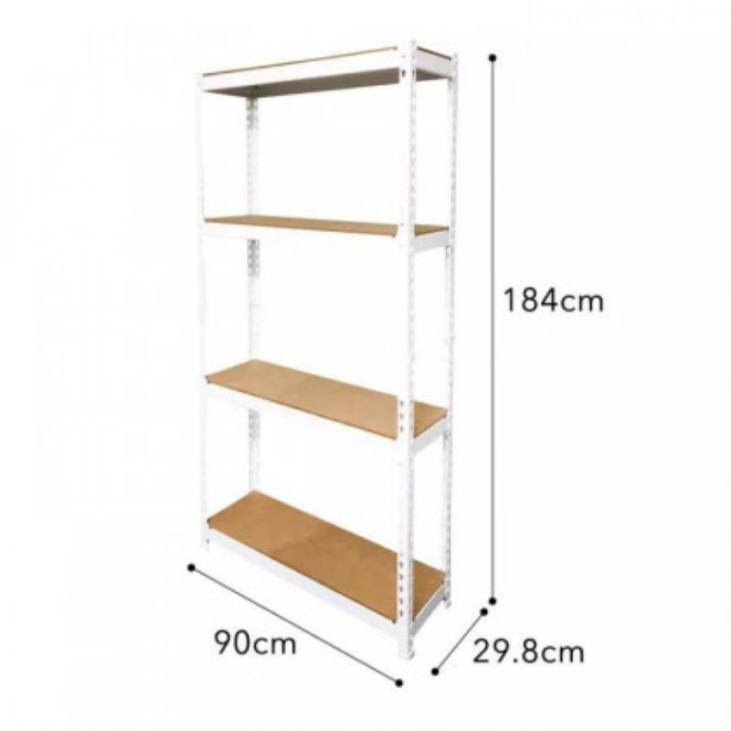 2 IN 1 BOLTLESS RACK WHITE SHELVING STORAGE STORE ROOM FULL METAL RACK ...