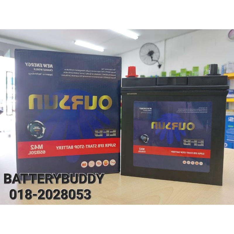 OURSUN M42L - 60B20L(EFB) STOP START BATTERY [BEZZA / SERENA/MYVI ...