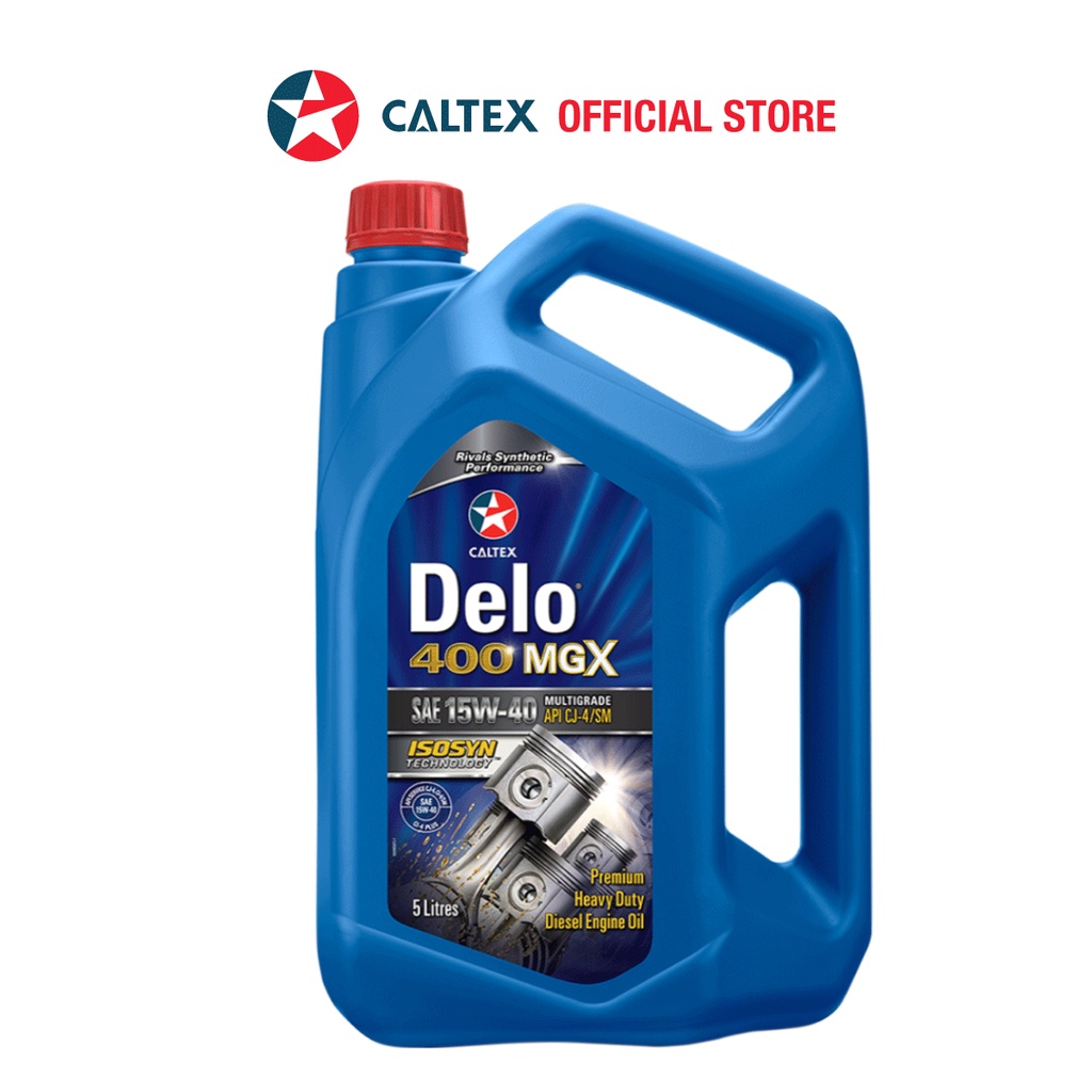 CALTEX Delo 400 MGX SAE 15W-40 API CJ-4/SM (5 Liters) 15W40 Heavy Duty ...