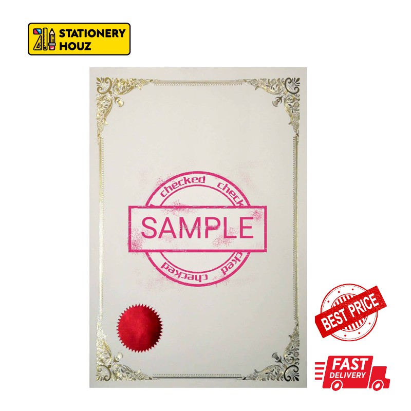 Stationery Houz A4 Hotstamping Certificate Paper with RED SEAL 160 gsm ...