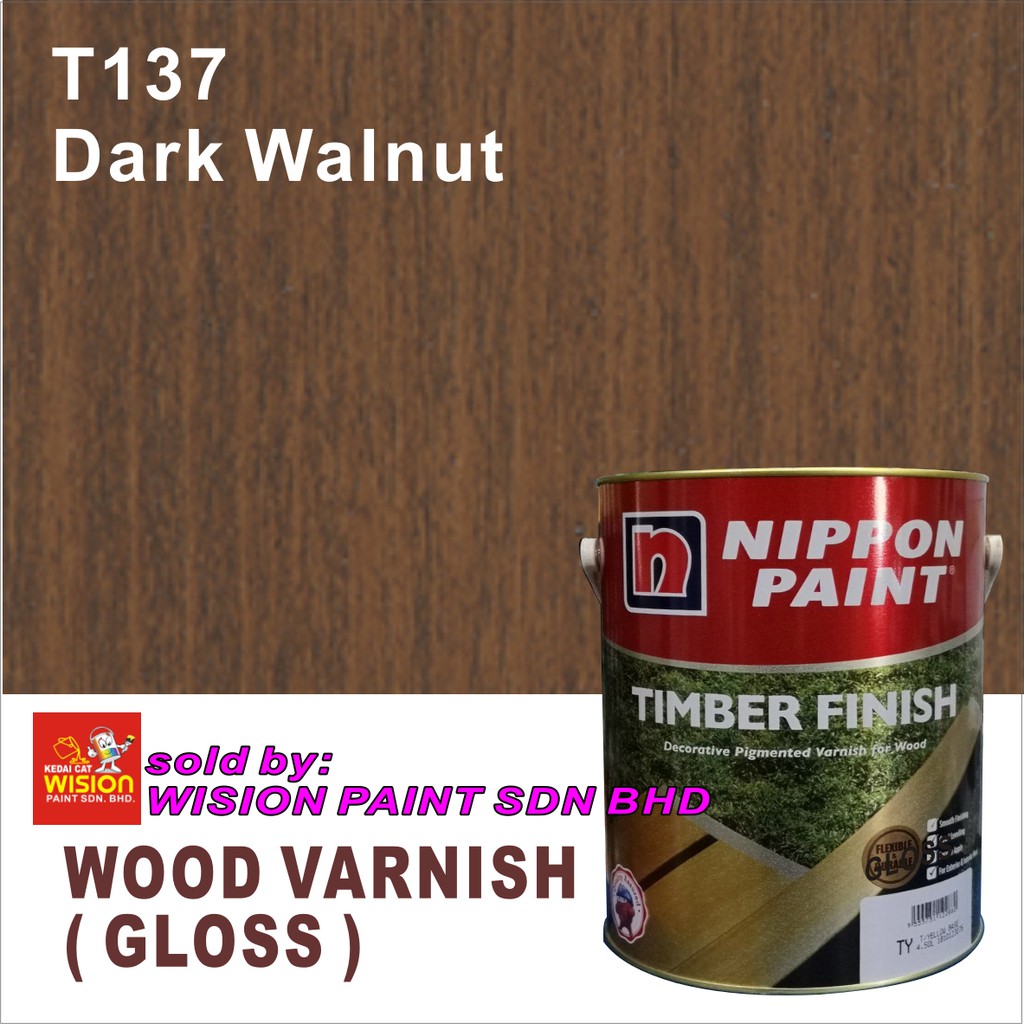T137 DARK WALNUT TIMBER FINISH ( 1L )NIPPON PAINT / DECORATIVE ...
