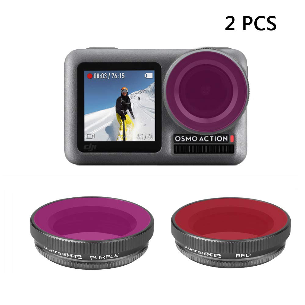 Sunnylife 2 Pack Camera Diving Lens Filters for DJI OSMO Action Camera ...