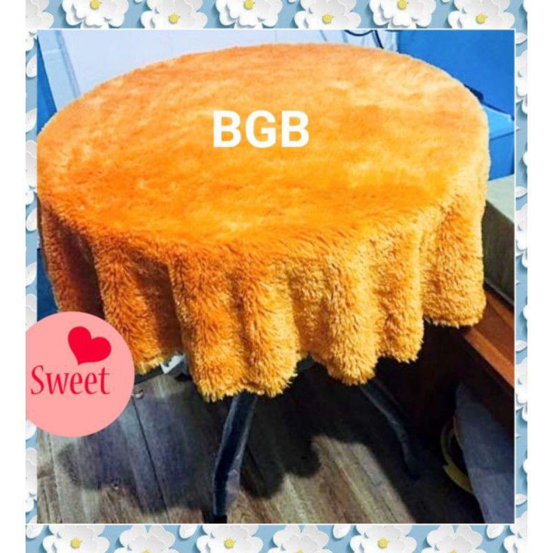 Ngb Soft Round Fur Tablecloth 100cm RASFUR Furry PREMIUM karindo ...