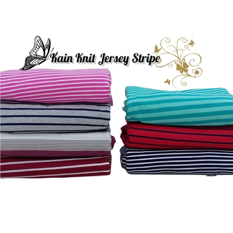 Kain Knit Jersey / Spandex Stripe | Shopee Malaysia