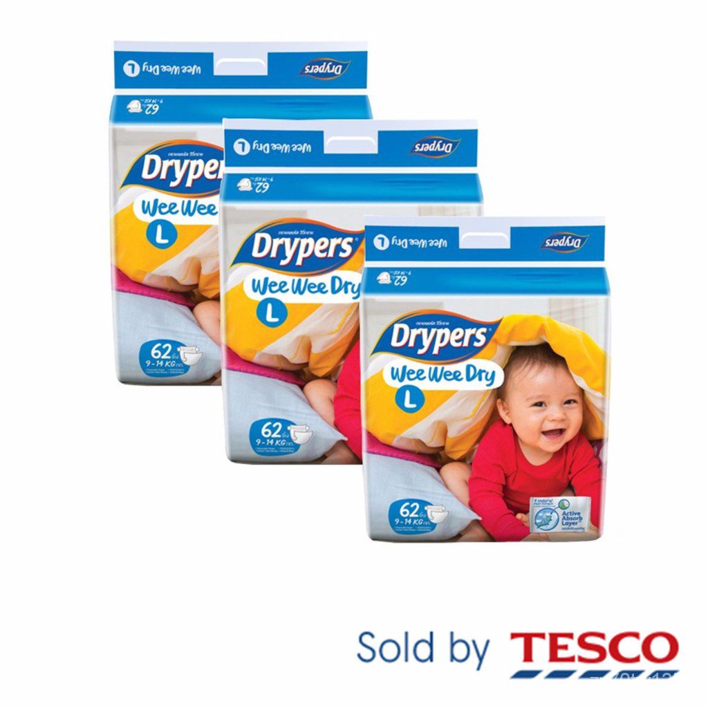 【READY STOCK)】Drypers Wee Wee Dry Diapers Mega - L62s (3 Packs) (186pcs ...