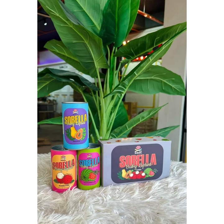 Sobella Baby Liptint Papaya Watermelon Rambutan Flower & Fruit Original ...