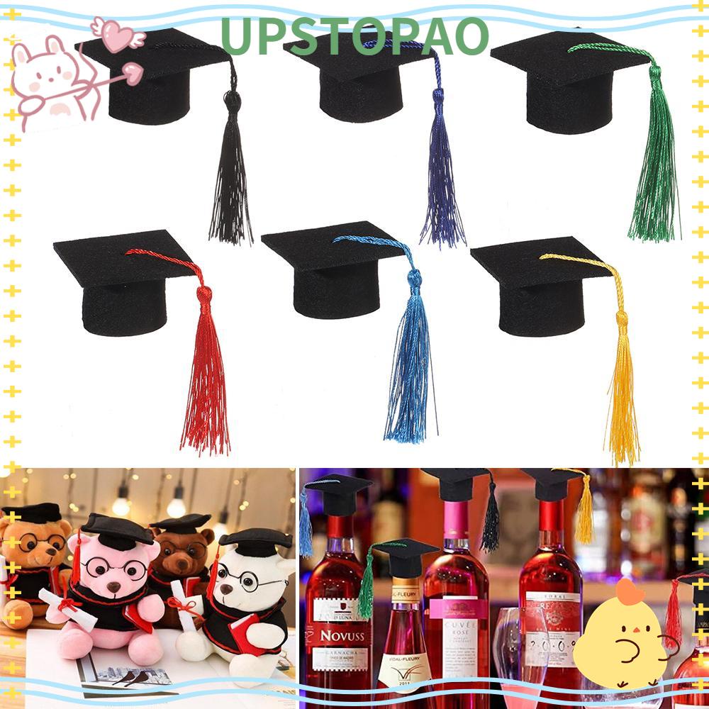 UPSTOPAO 6Pcs Mini Graduation Hat Doll DIY Decoration Doctoral Cap ...