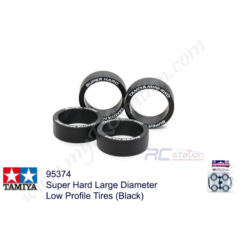 Tamiya #95374 - Super Hard Large Diameter Low Profile Tires (Black ...