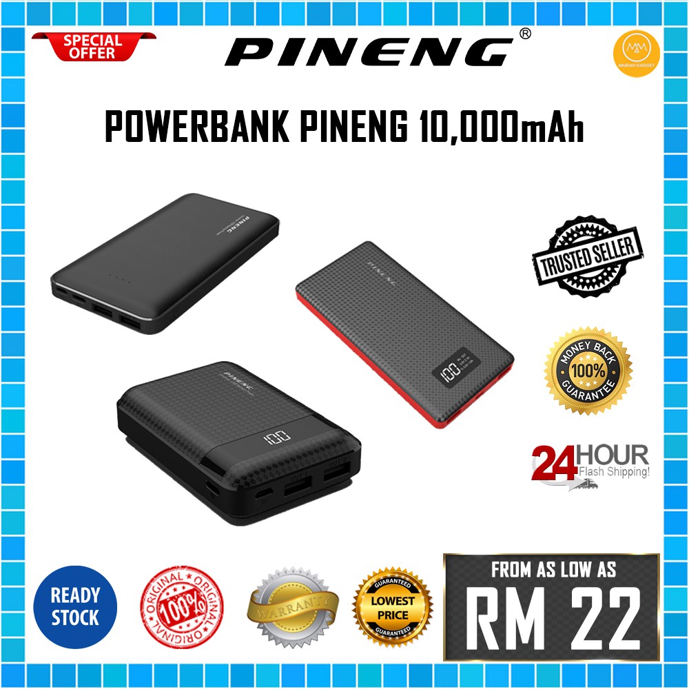 ORIGINAL POWERBANK PINENG 10000MAH WITH WARRANTY | Shopee Malaysia