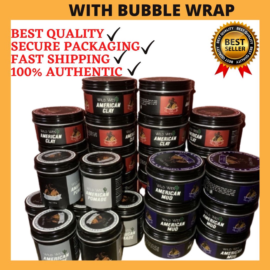 WILD WEST AMERICAN CLAY / POMADE / MUD/WAX 100ML minyak rambut , Pomade ...