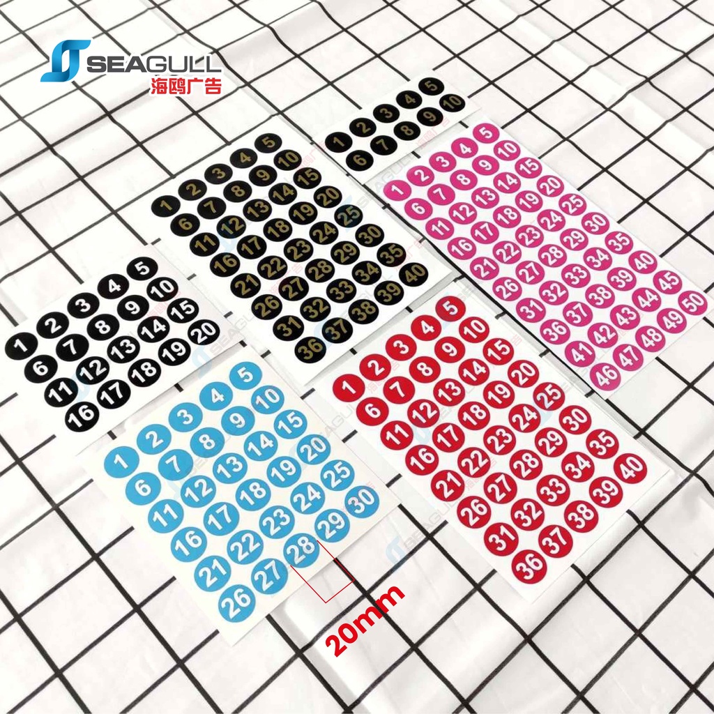 20MM Number Sticker Nombor Meja 123 2CM Sticker Nombor Table Number ...