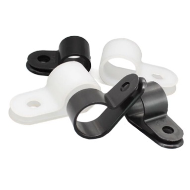 White Plastic R-type Cable Clip Wire Clamp Cable Organize Cord Clips P ...