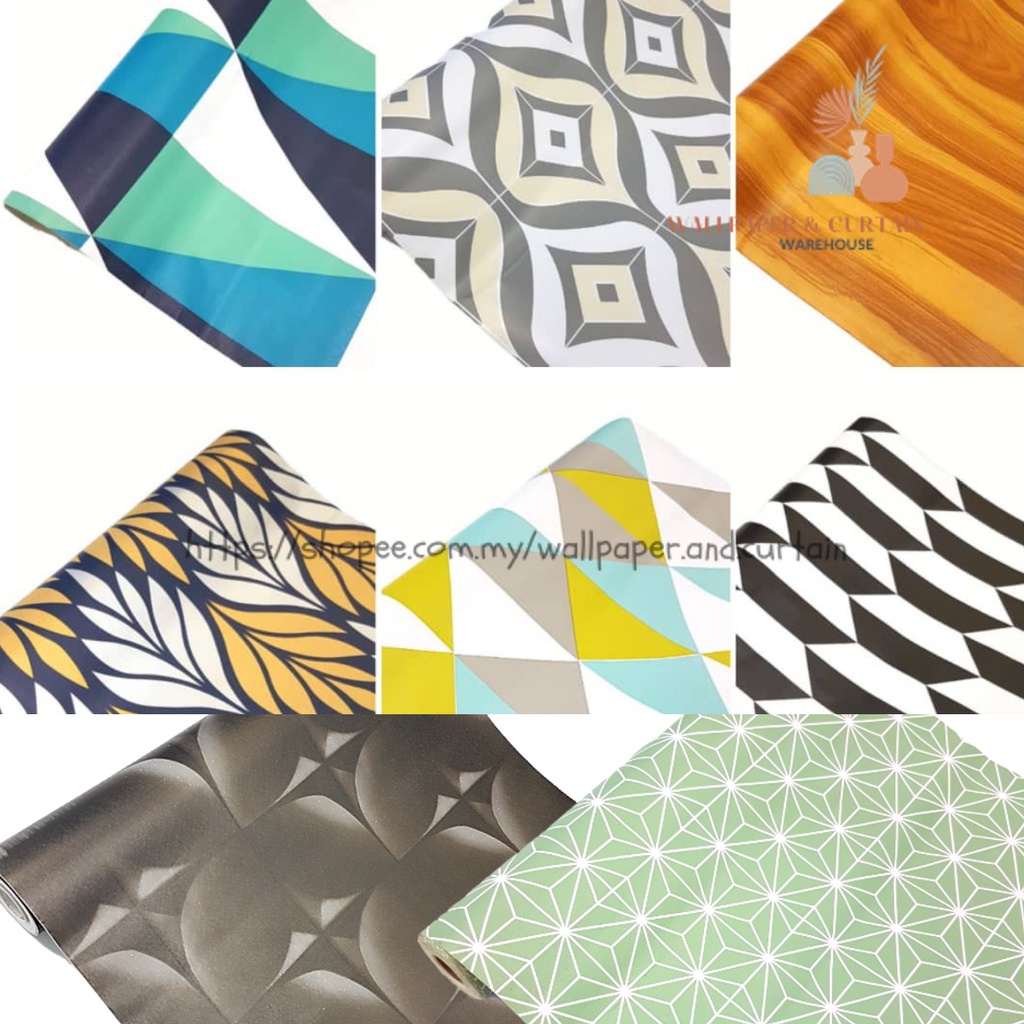 10 METERS PVC 2D WALLPAPER WATERPROOF GRID / WALLPAPER DINDING KALIS ...